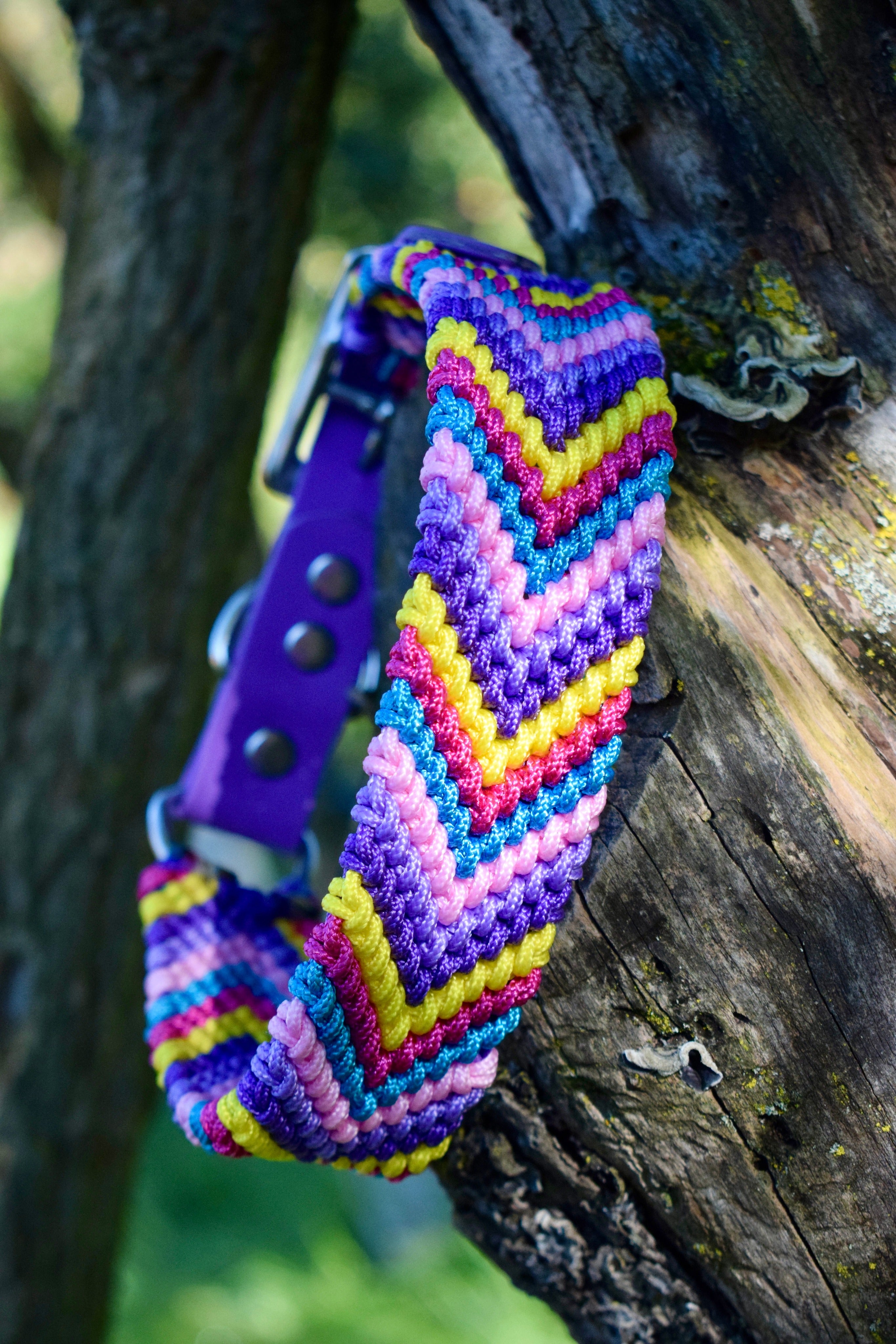 6 Stripes pattern Macrame Dog Collar- 6 colors/ 4 cm – Paracord for ...