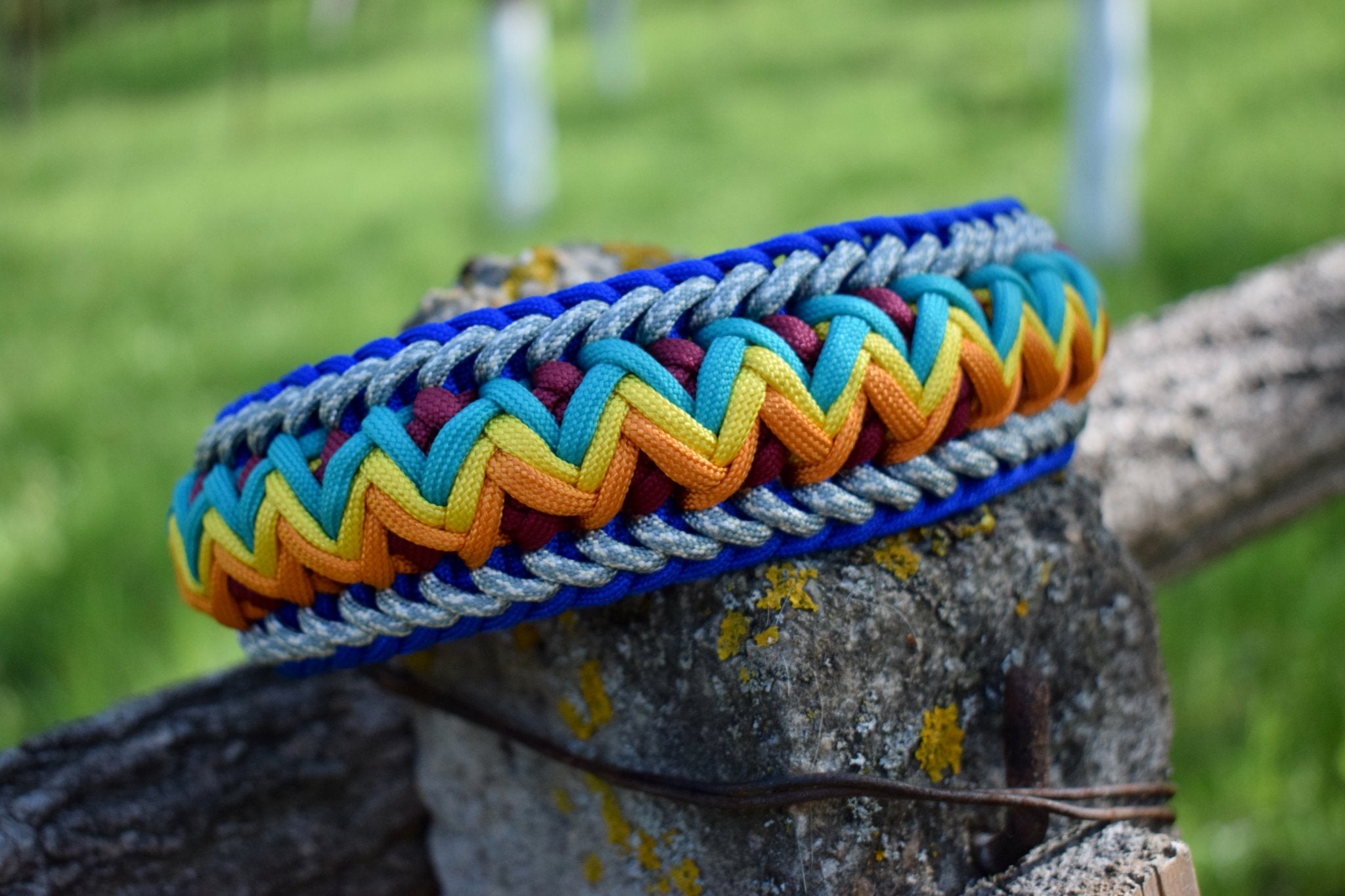 The Indian Braid Dog collar – Paracord for Pets Store